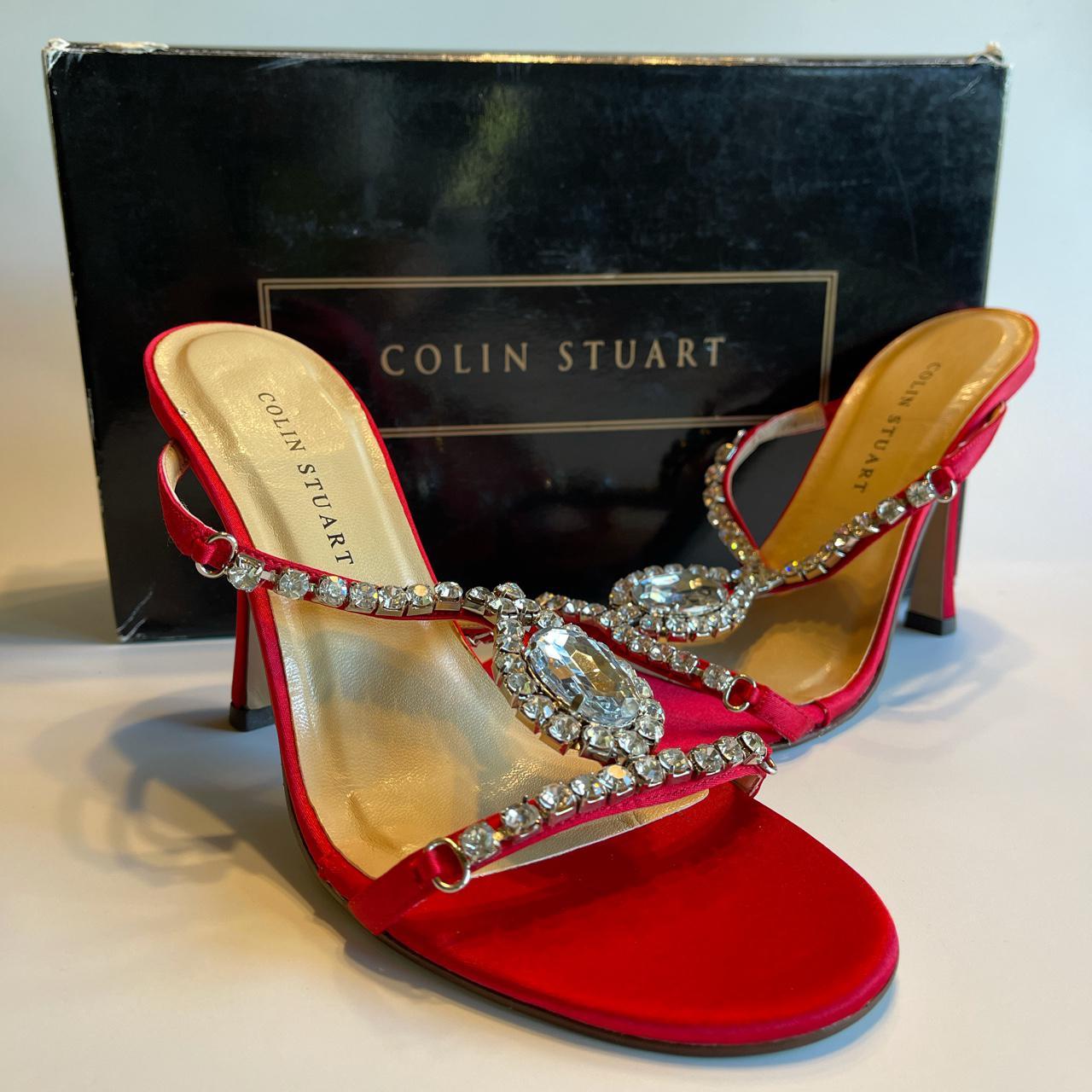 Brand new Colin Stuart rhinestone tea strap red... - Depop