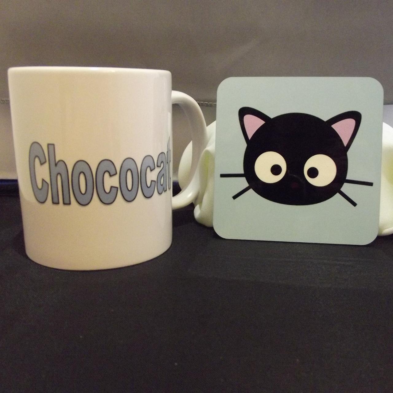 Chococat Handmade Mug and Coaster Message about... - Depop