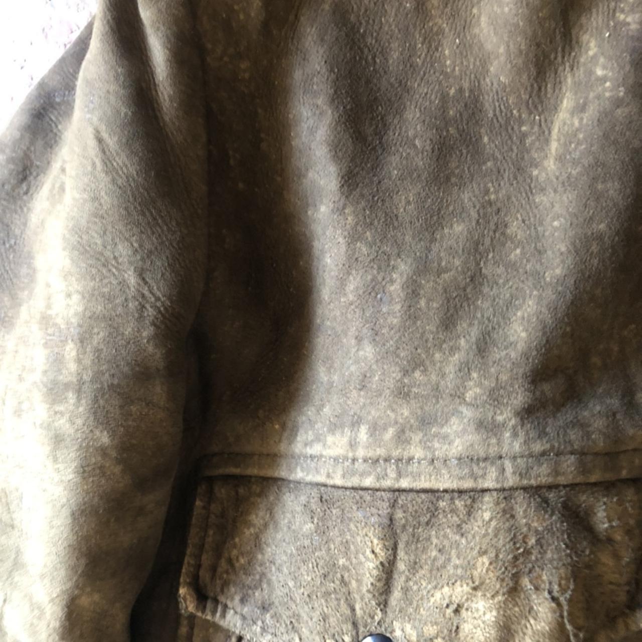 Vintage brown leather jacket with soft furry collar... - Depop