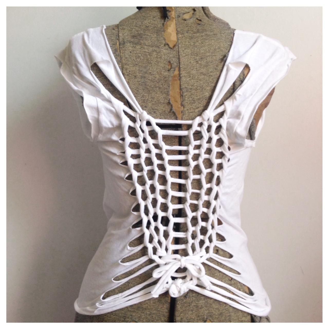 One of a kind macrame Style Tshirt! Handmade by me.... - Depop