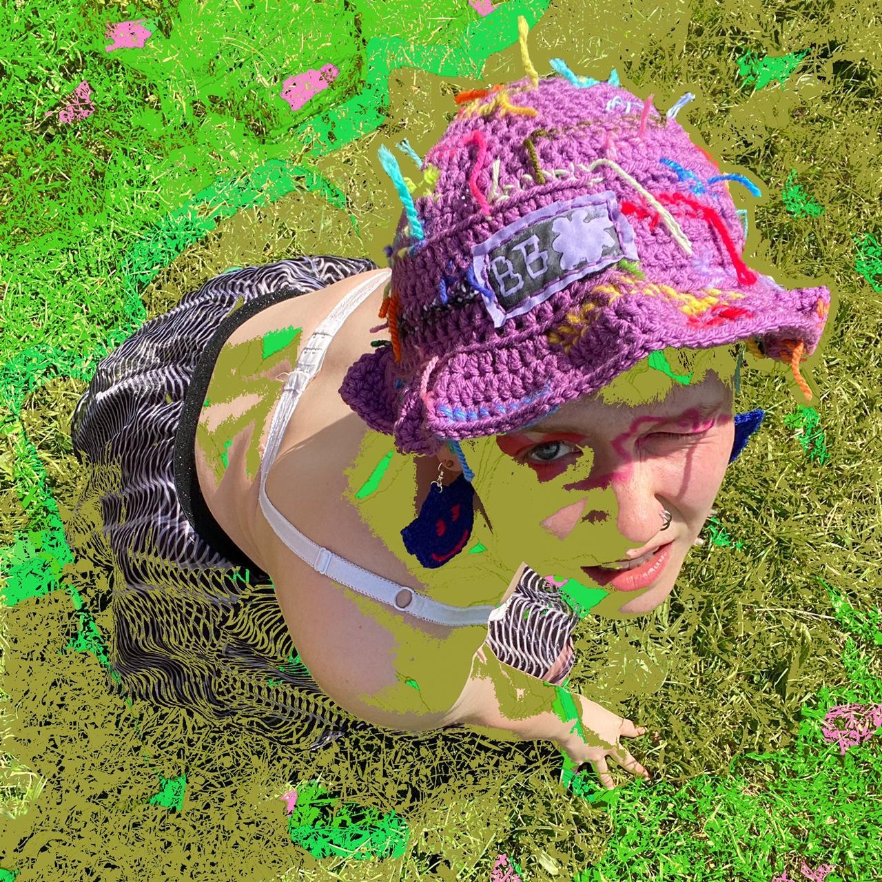 SCRAPPY HAPPY HAT in purple :)) made using my stash... - Depop