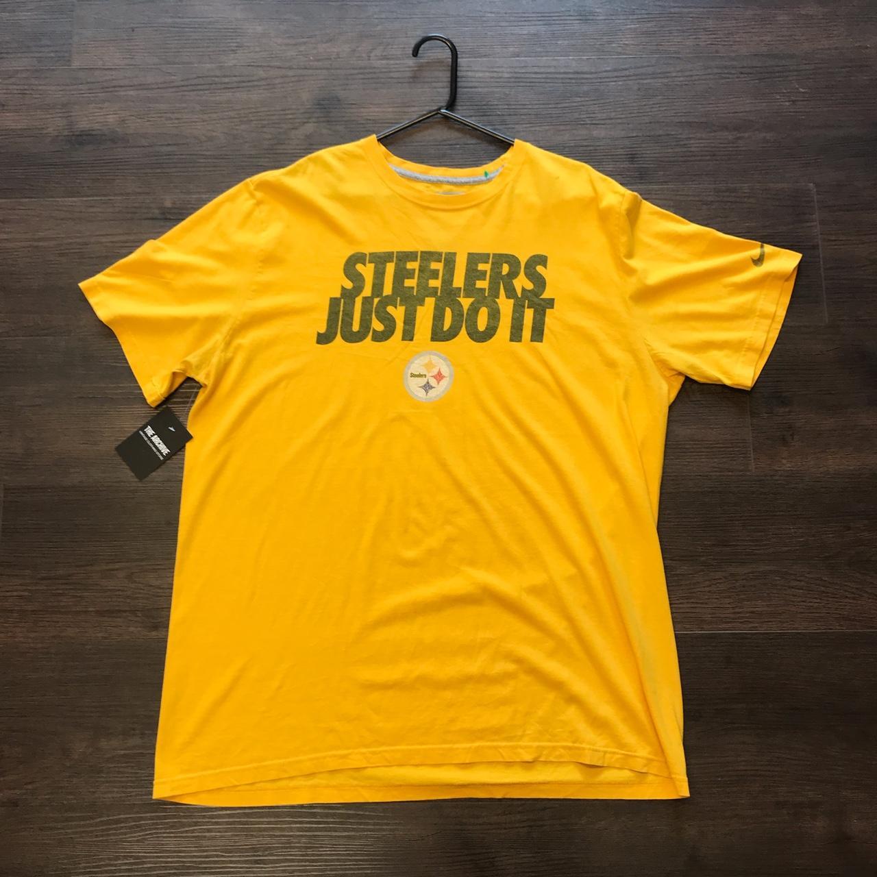 Vintage Yellow NFL Steelers Nike Tshirt Size on... - Depop