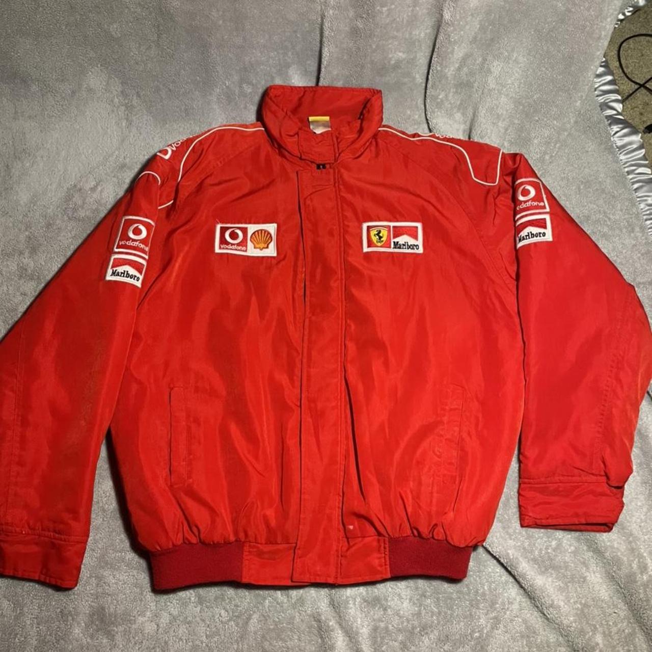 Vintage F1 Ferrari racing jacket with sponsor logos... - Depop