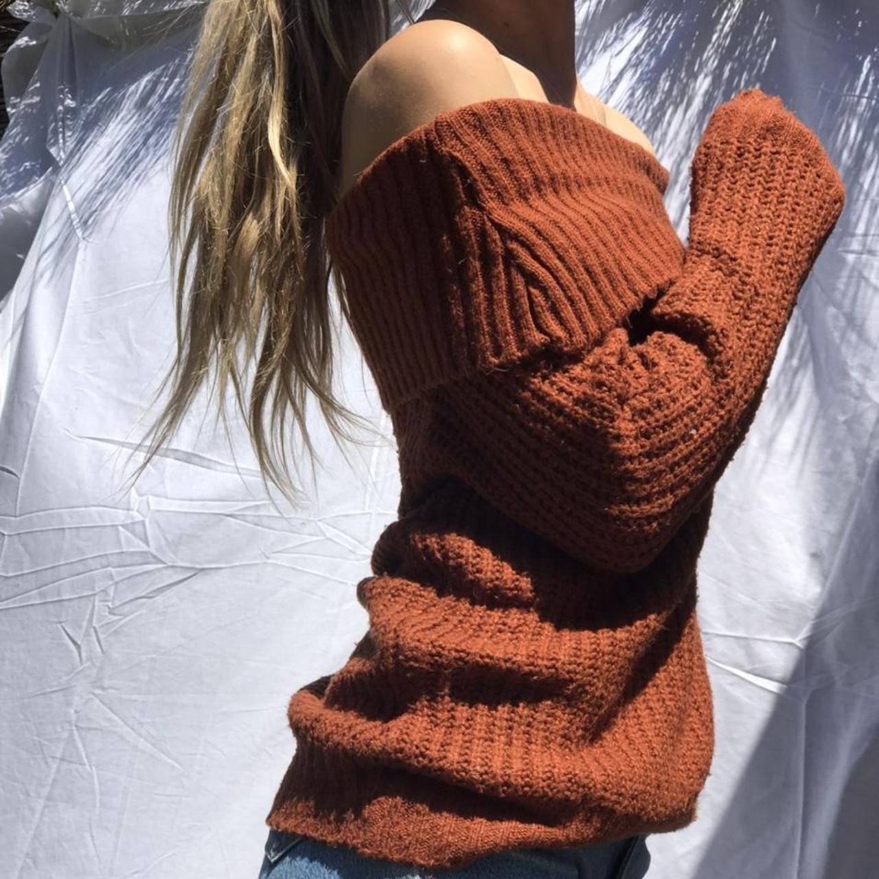 ORANGE OFF-THE-SHOULDER KNIT JUMPER ️Versatile... - Depop