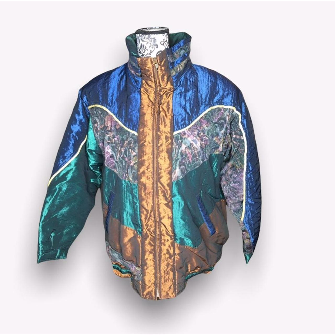 Current Seen Women's Green and Blue Jacket | Depop