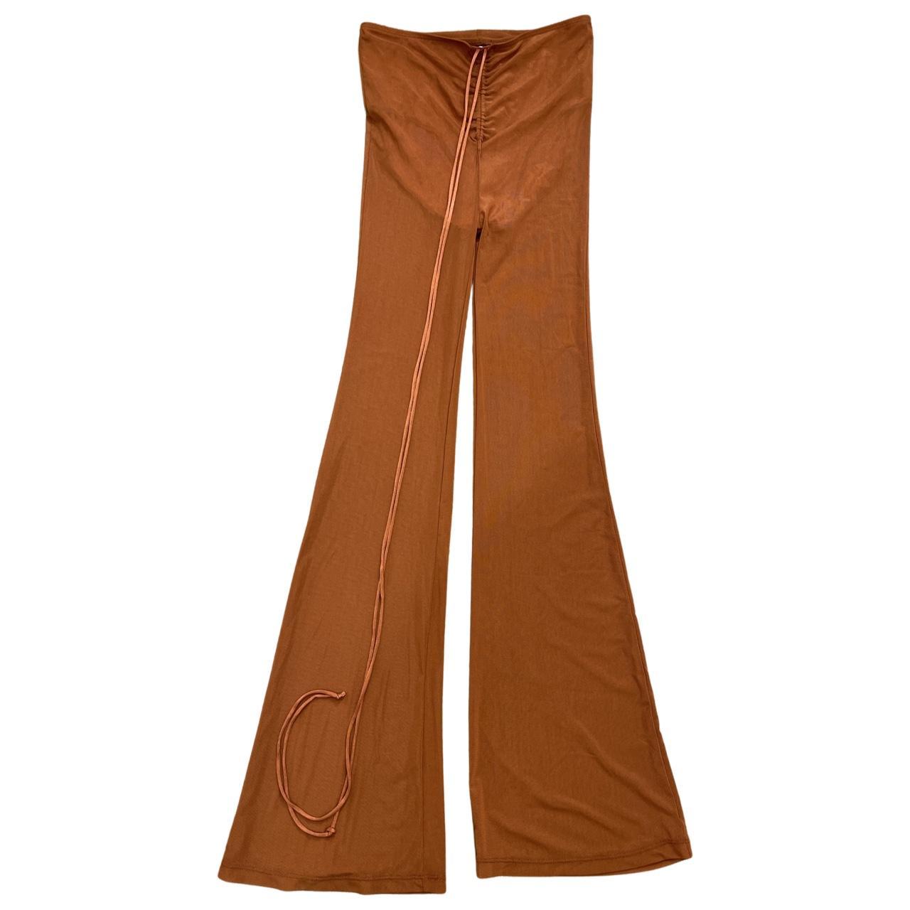 Rust tie waist flare pants (part of set) - Depop