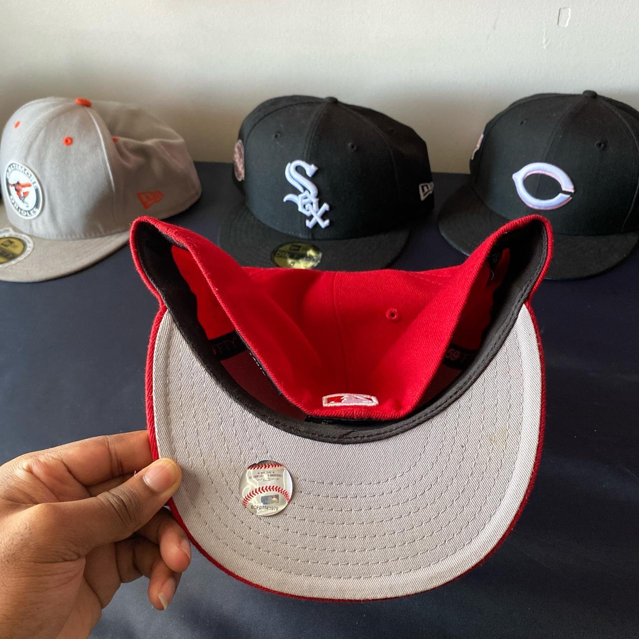 Basic Red LA cap from Lids. Has Cali stitched to the... - Depop
