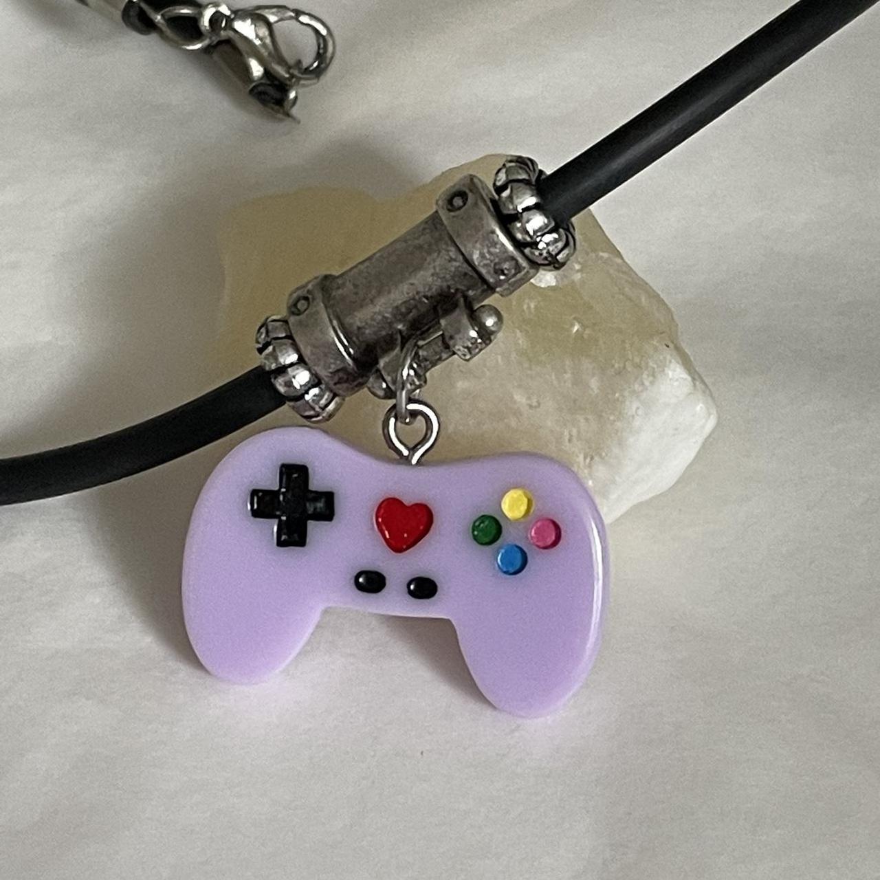 Game controller necklace in lavender Handmade on a... - Depop