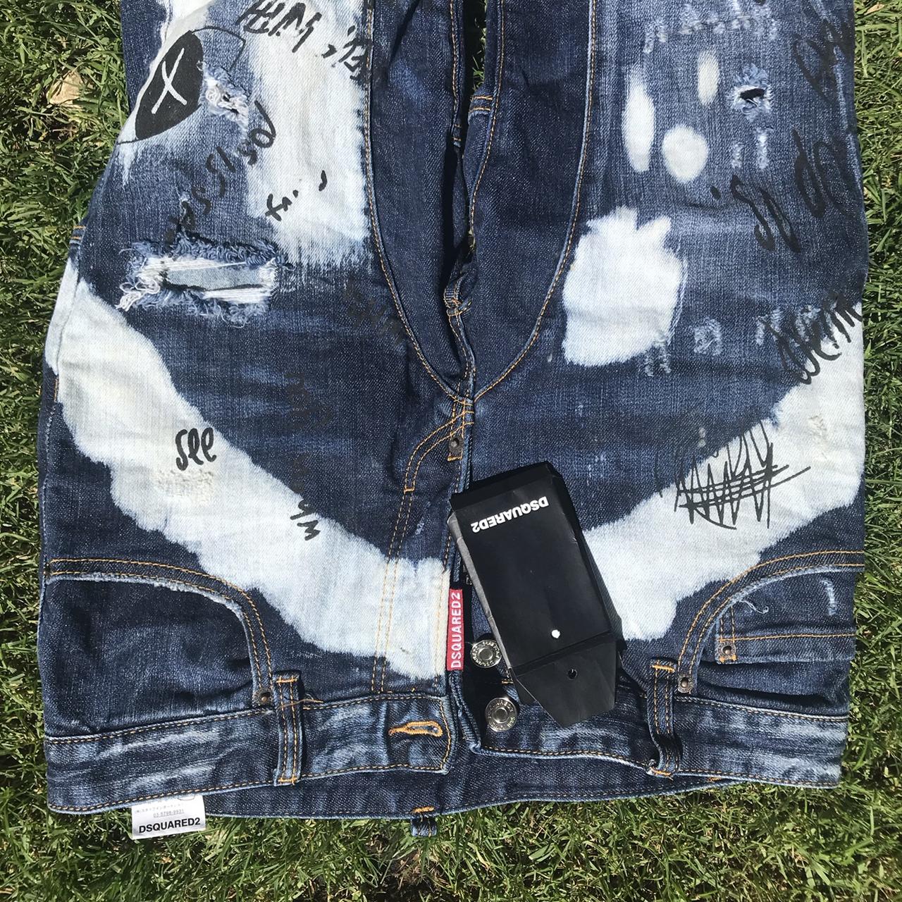 SOLD Dsquared jeans distressed paint graffiti 30”... - Depop