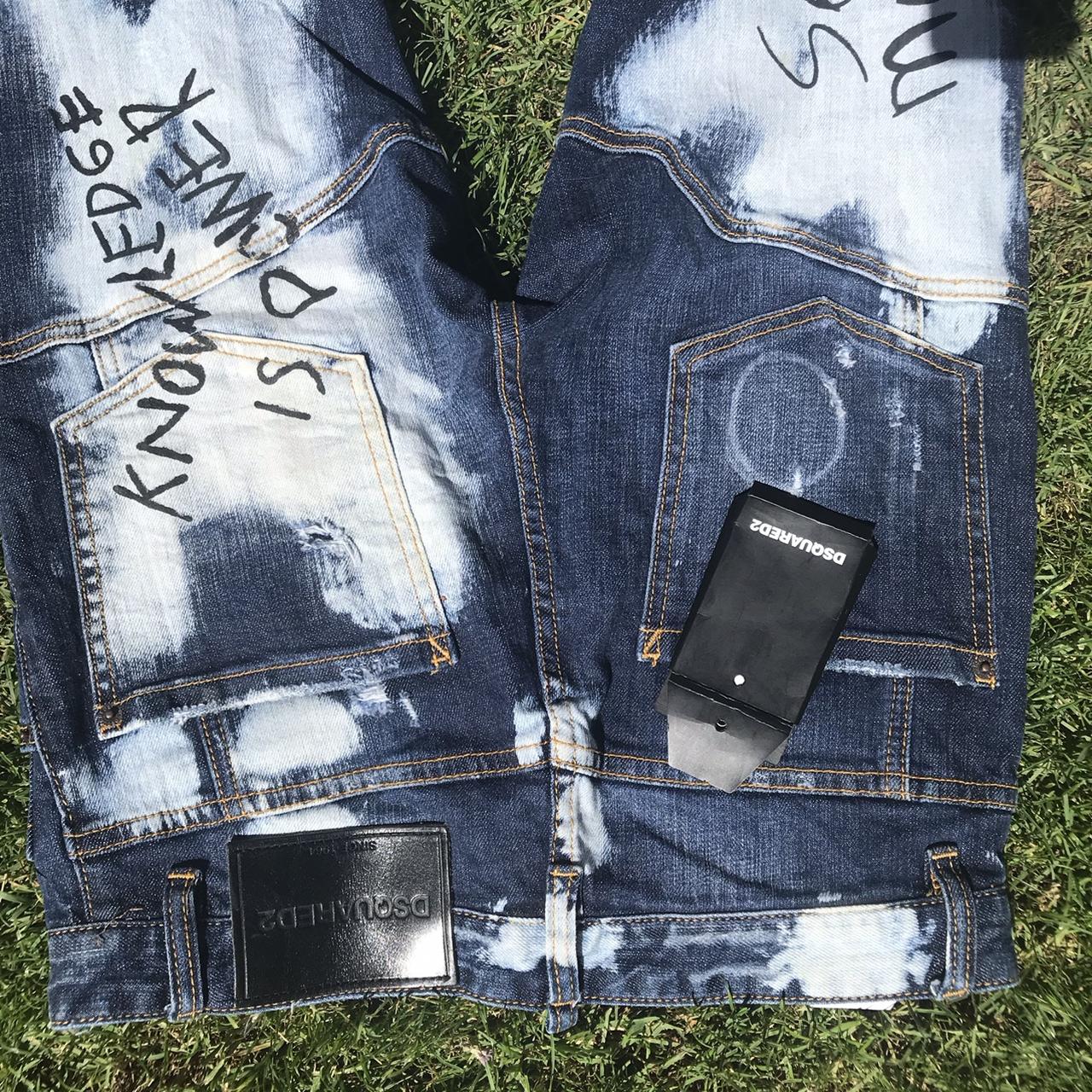 SOLD Dsquared jeans distressed paint graffiti 30”... - Depop