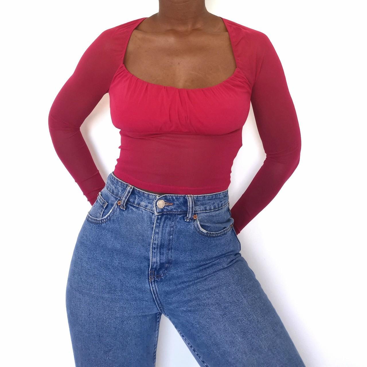 Sheer Hot Pink Long Sleeve Top Brand New With Depop