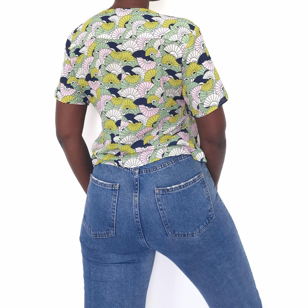 Dope pattern wrap top Love the cute shell prints... - Depop