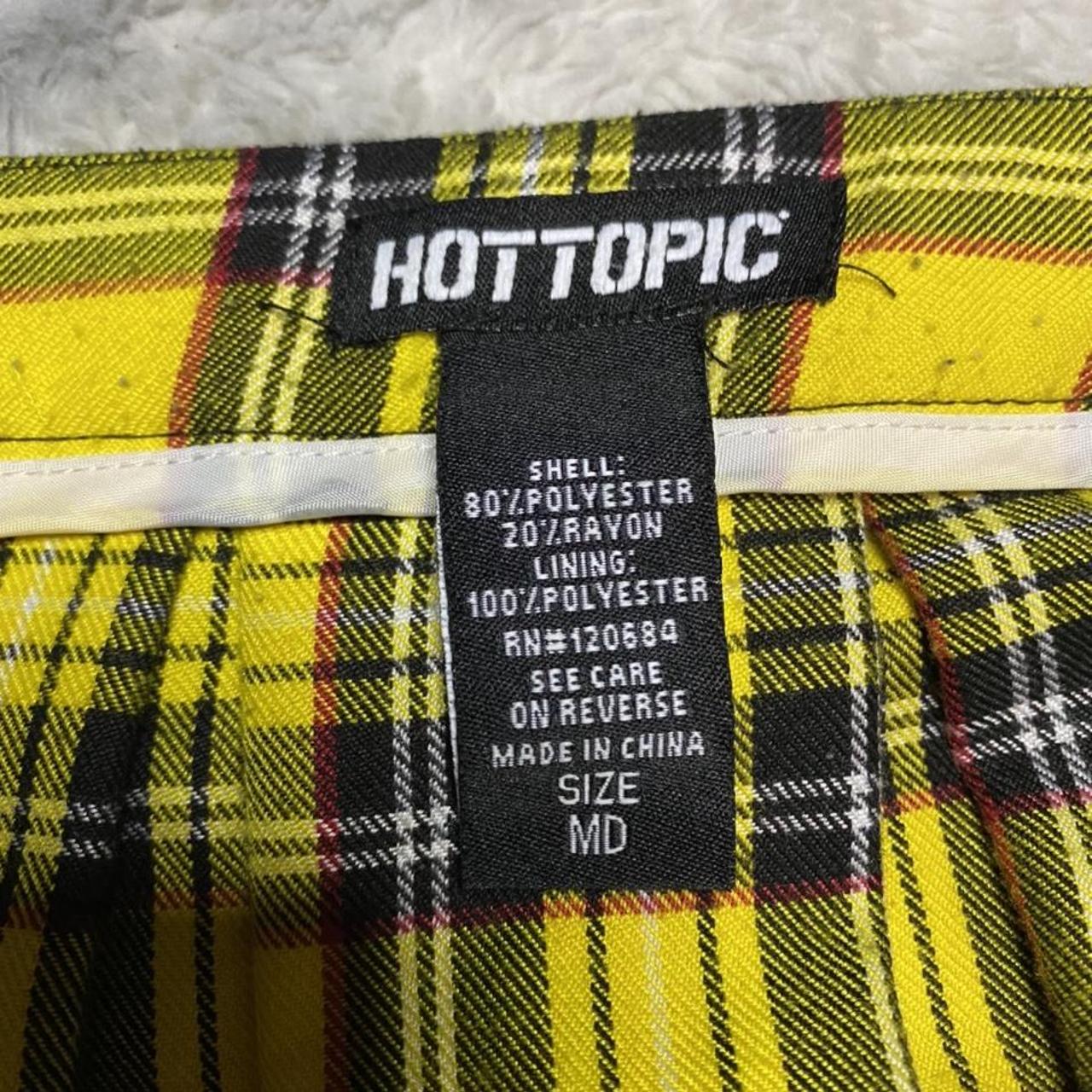 hot topic brand yellow plaid pleated skirt!!... - Depop