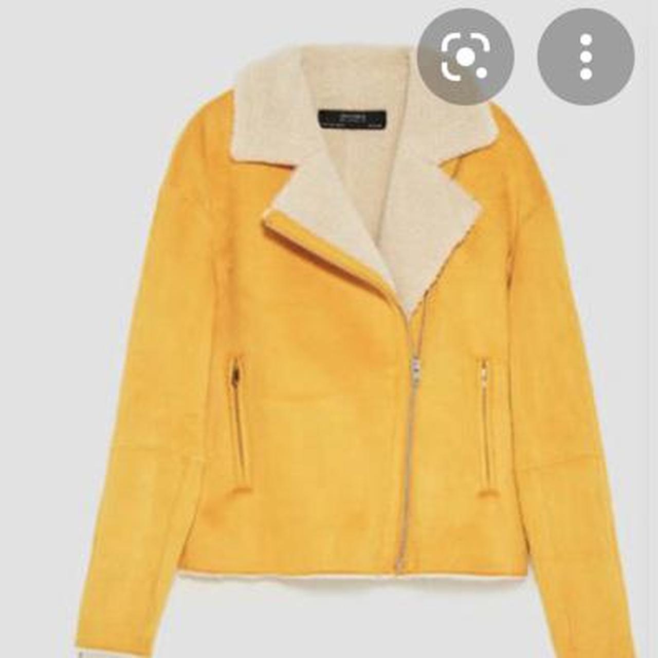 Zara Autumn Yellow Sherpa / Suede Jacket Size 8 - Depop