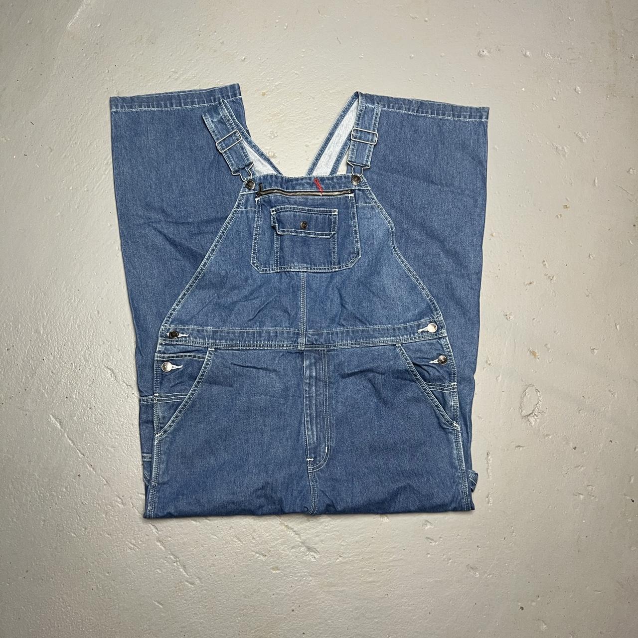 Vintage Y2K Denim Overalls Great fade and... - Depop