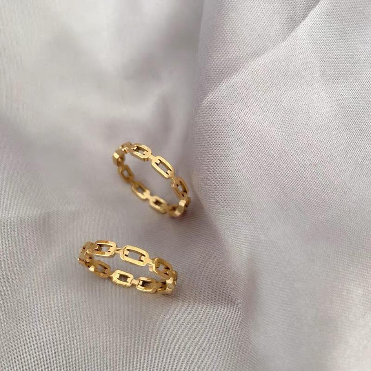 Gold Chain Ring Very chic design and really good... - Depop