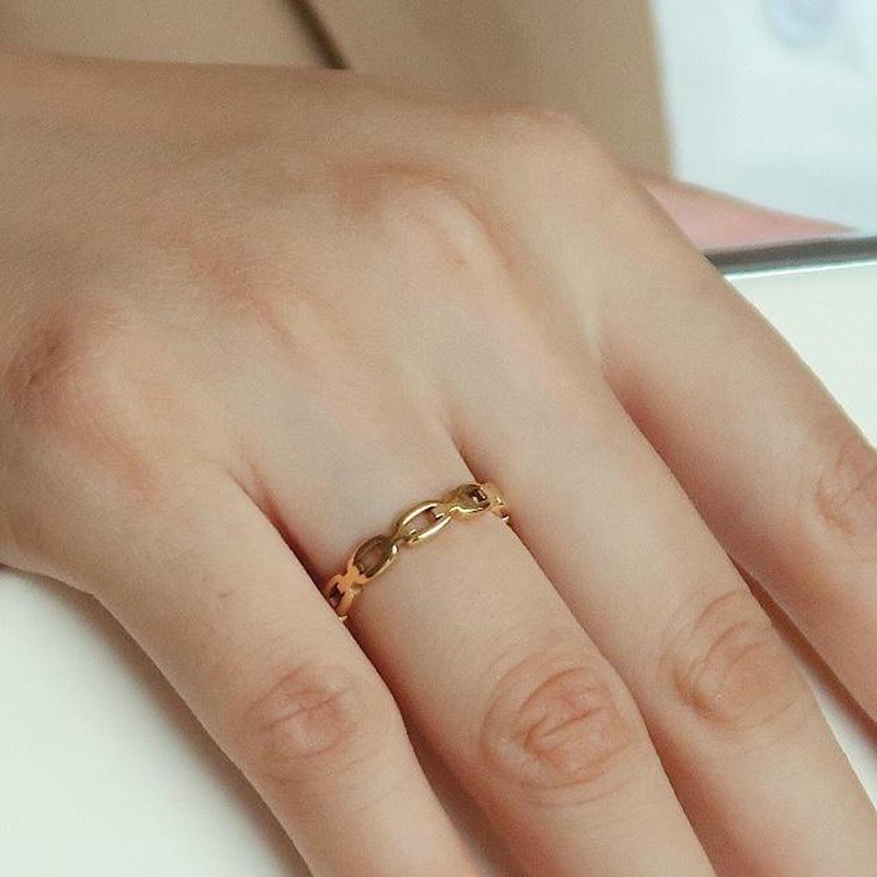Gold Chain Ring Very chic design and really good... - Depop