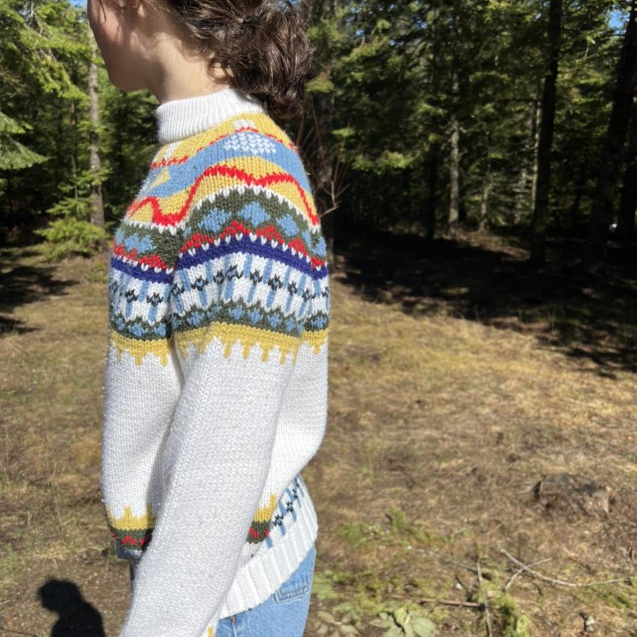 Scandinavian sweater • primary colors • unique color... - Depop