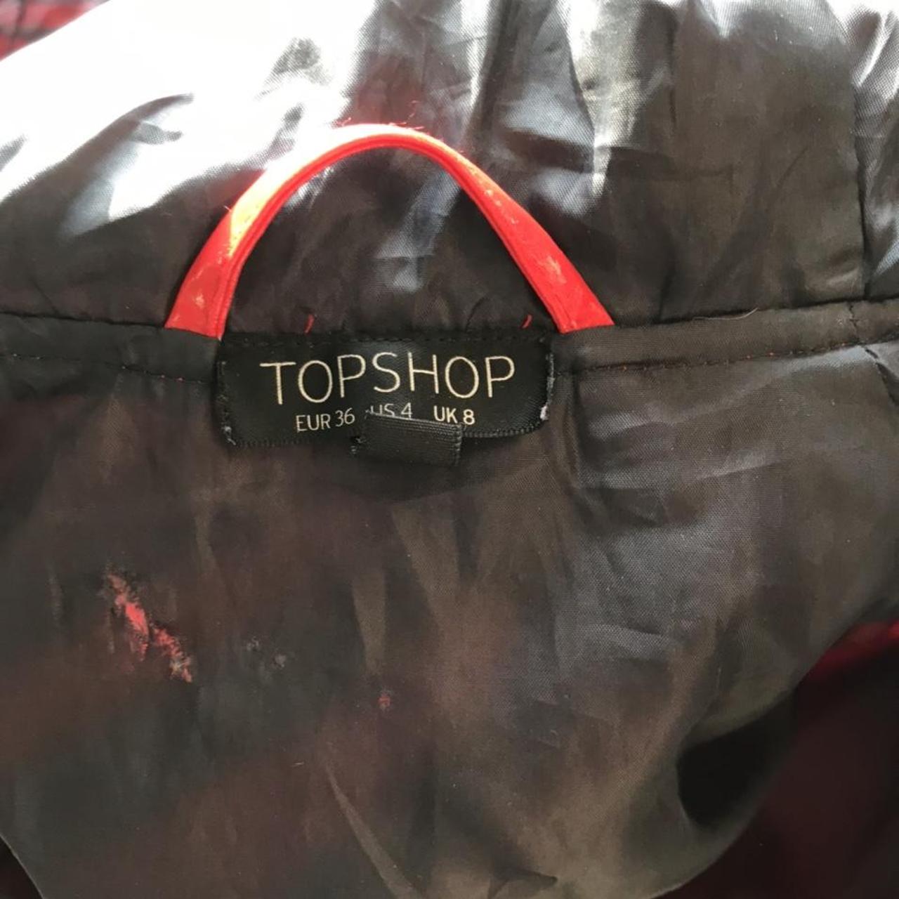 Bright red waterproof rain mac with hood and... - Depop