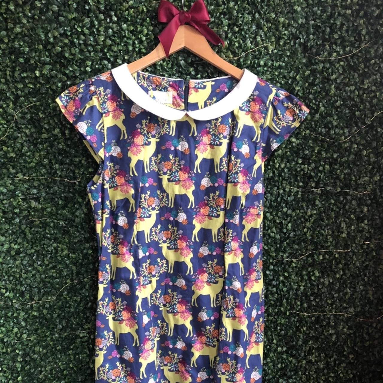 ModCloth Women's Blue Dress | Depop