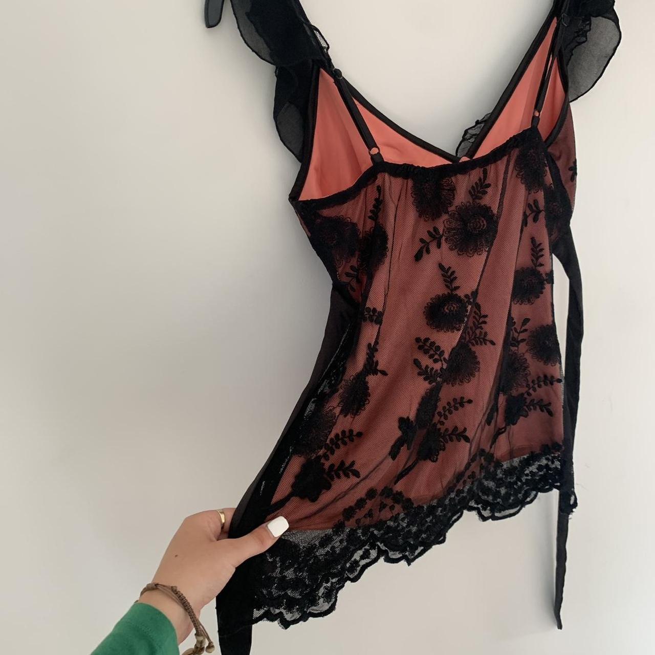 Bay lingerie top ️‍🔥 Layered mesh and silk lingerie... - Depop