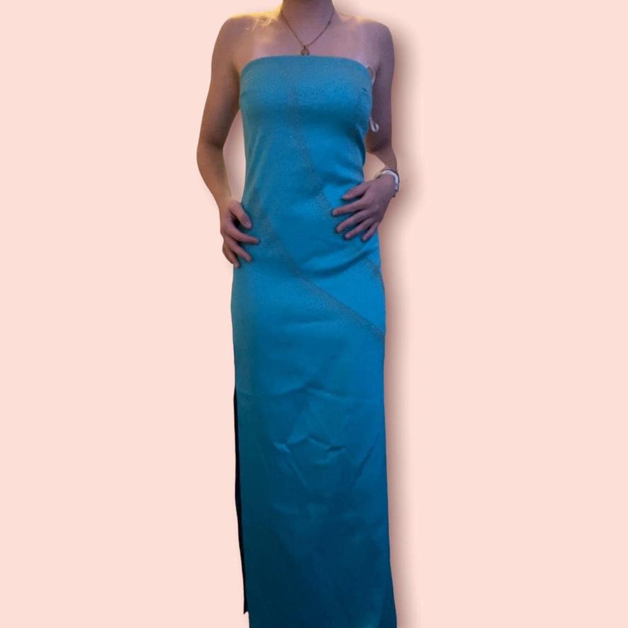 Size 7 Rampage prom dress. Color is a light torquise... - Depop