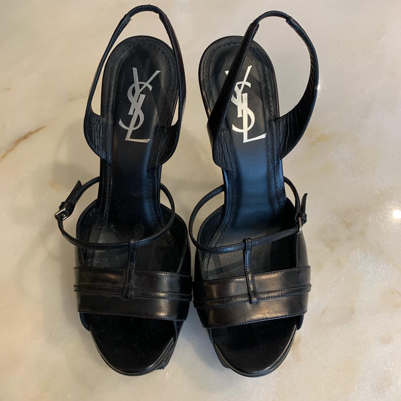 Black YSL Tribute Sandals Worn Once Excellent... - Depop