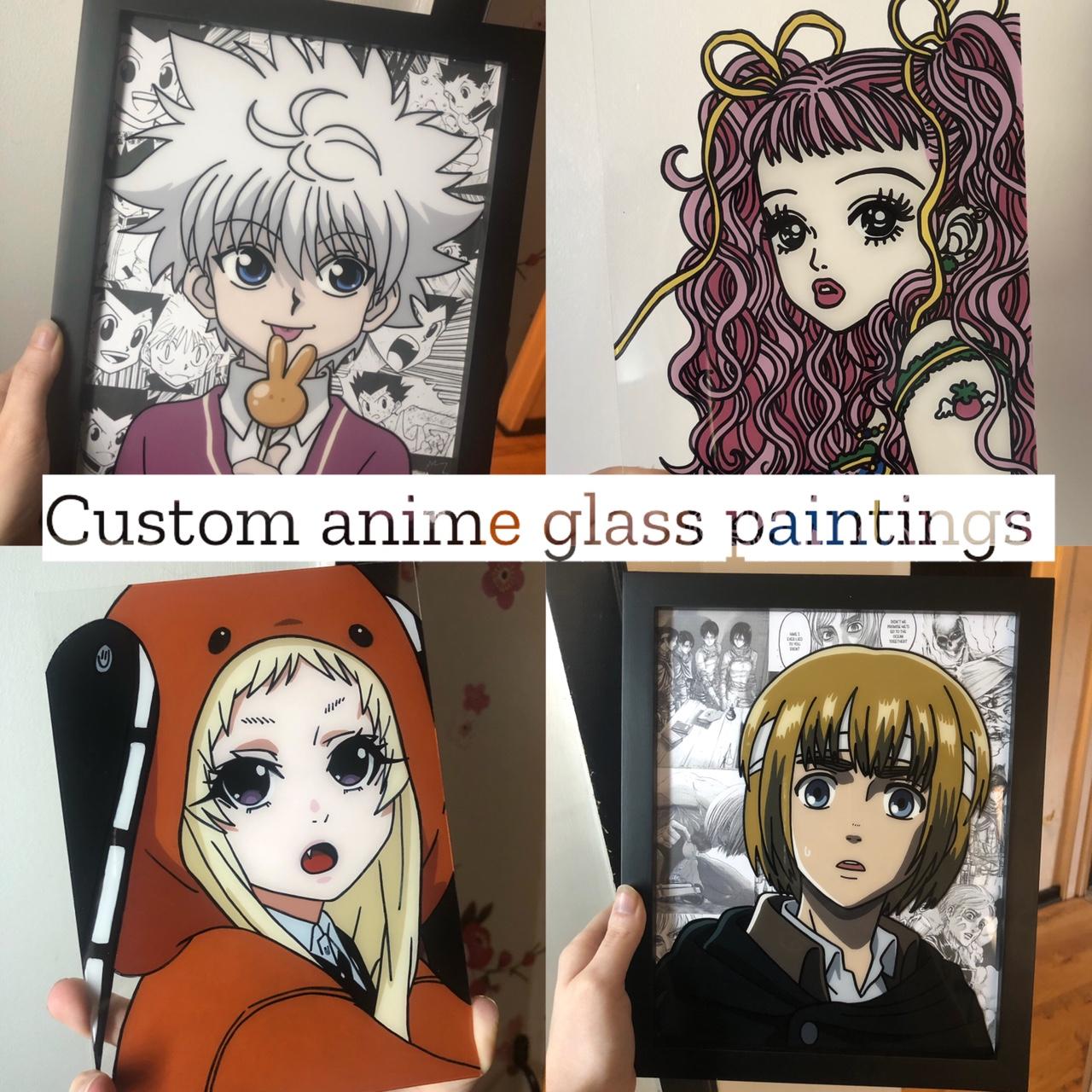 !CUSTOM ANIME ACRYLIC GLASS PAINTINGS! ️... - Depop