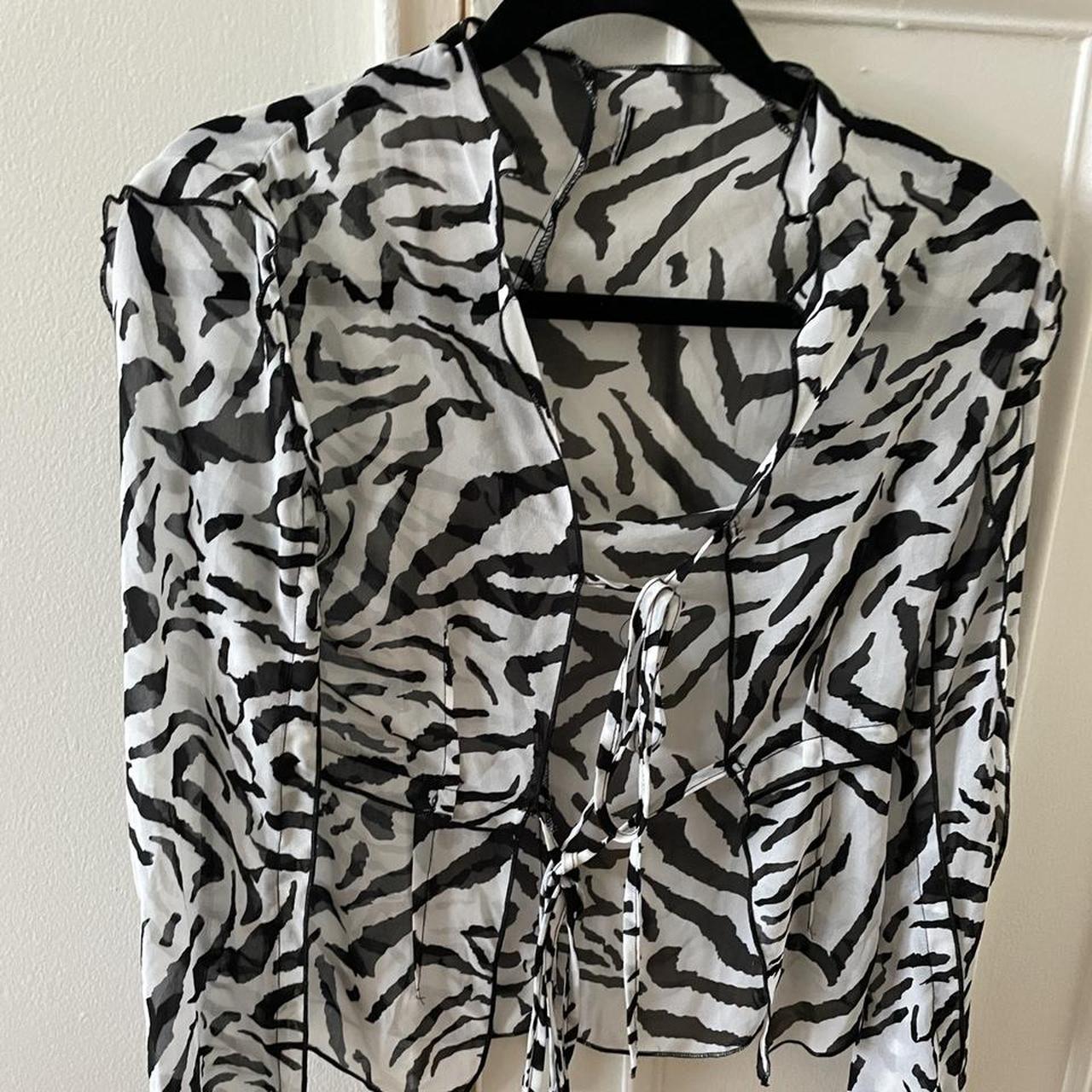 ZEBRA MESH TOP. Thrifted but super similar to rat &... - Depop