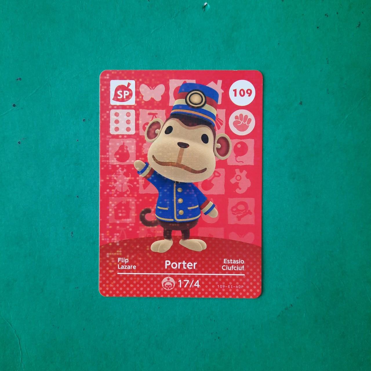 Animal crossing amiibo card PORTER 109 Genuine... - Depop