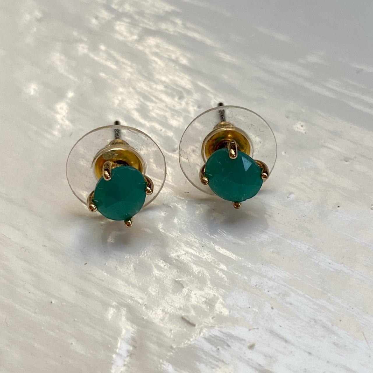 💚EMERALD GREEN STUDS💚 - comes with earring backs -... - Depop