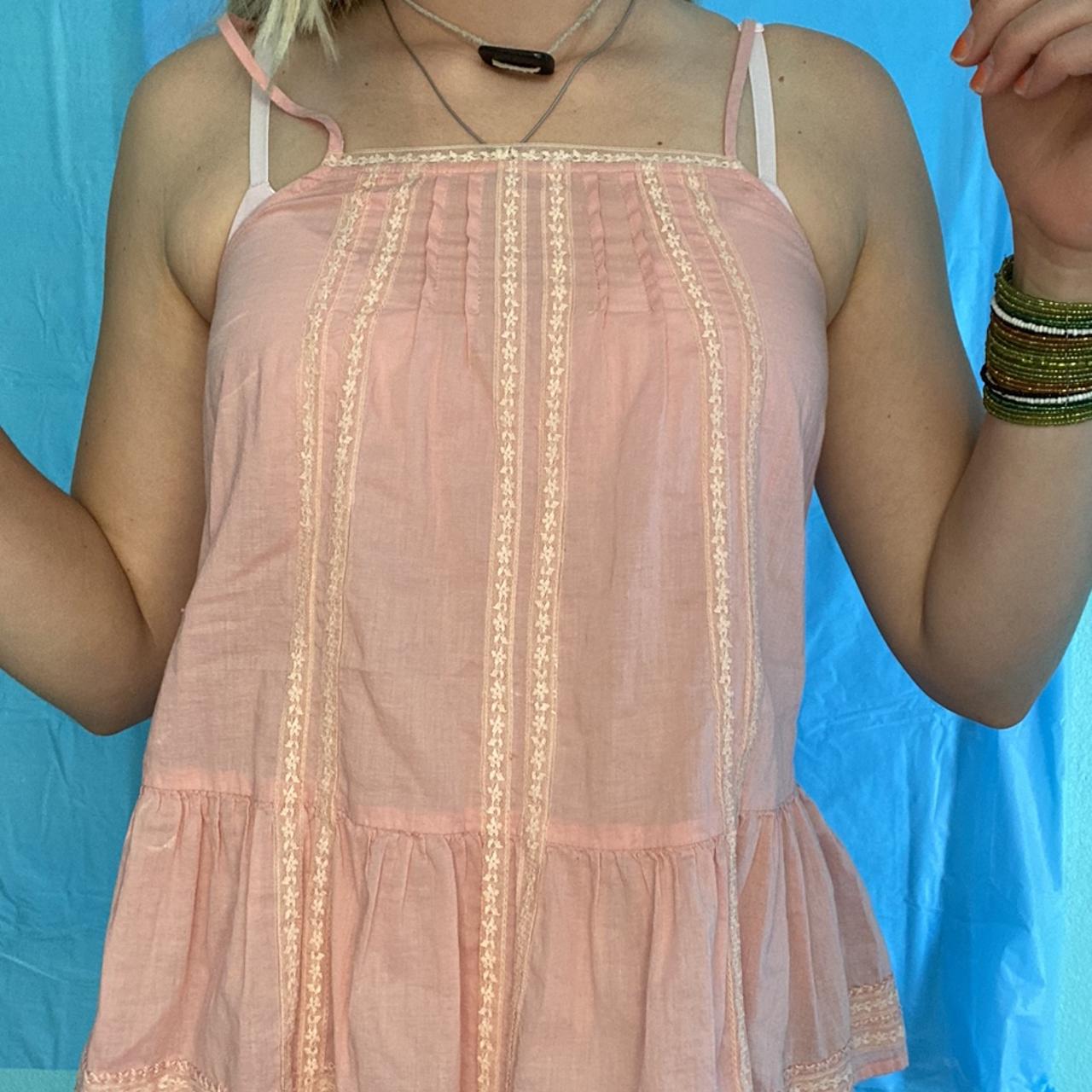 Mossimo Women's Pink and Cream Vest | Depop