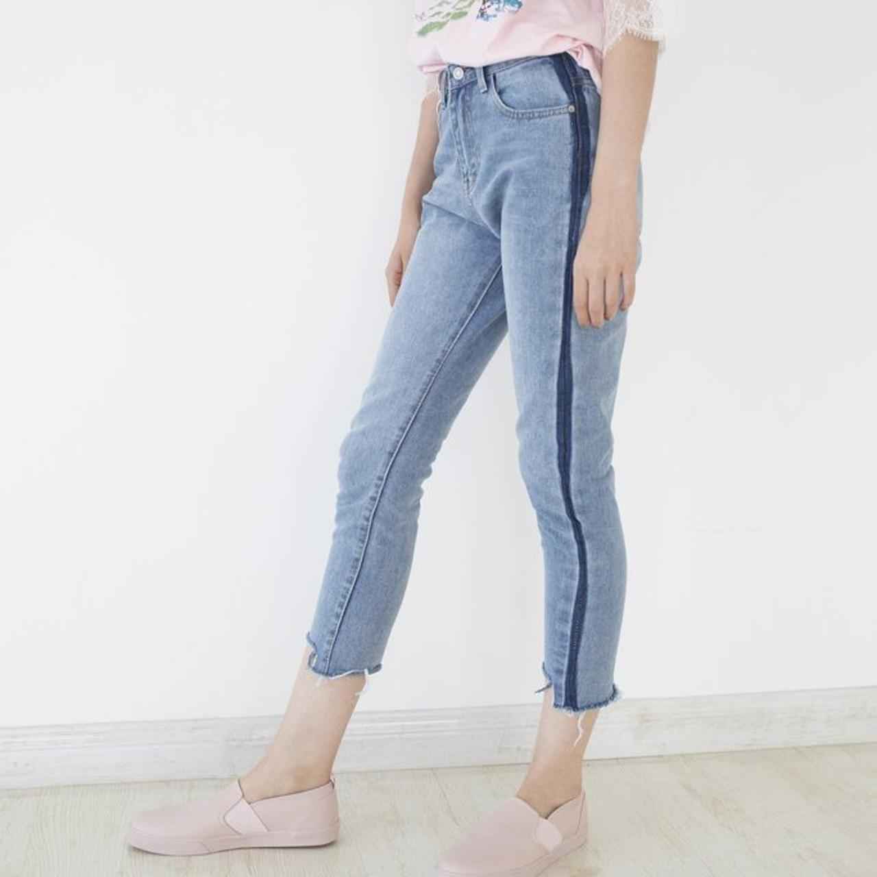 Side Stripe Jeans Insider side striped cropped... - Depop