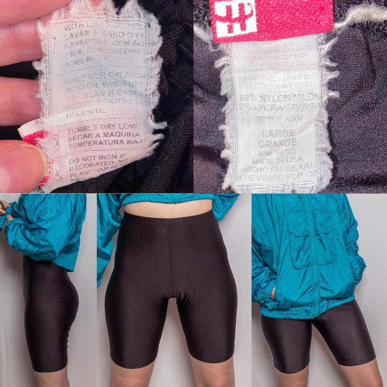 Vintage Black High Waisted 80s Workout Shorts or... - Depop