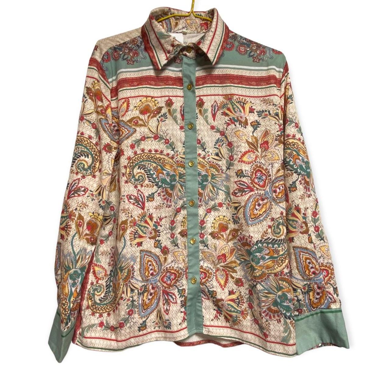 Boho Style, 70s Inspired Button Up Blouse by... - Depop