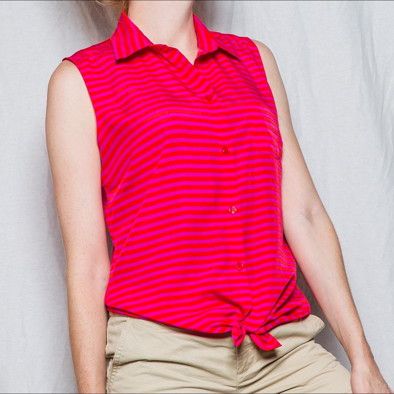 Beautiful bright blouse by George, Hot Pink and Red... - Depop