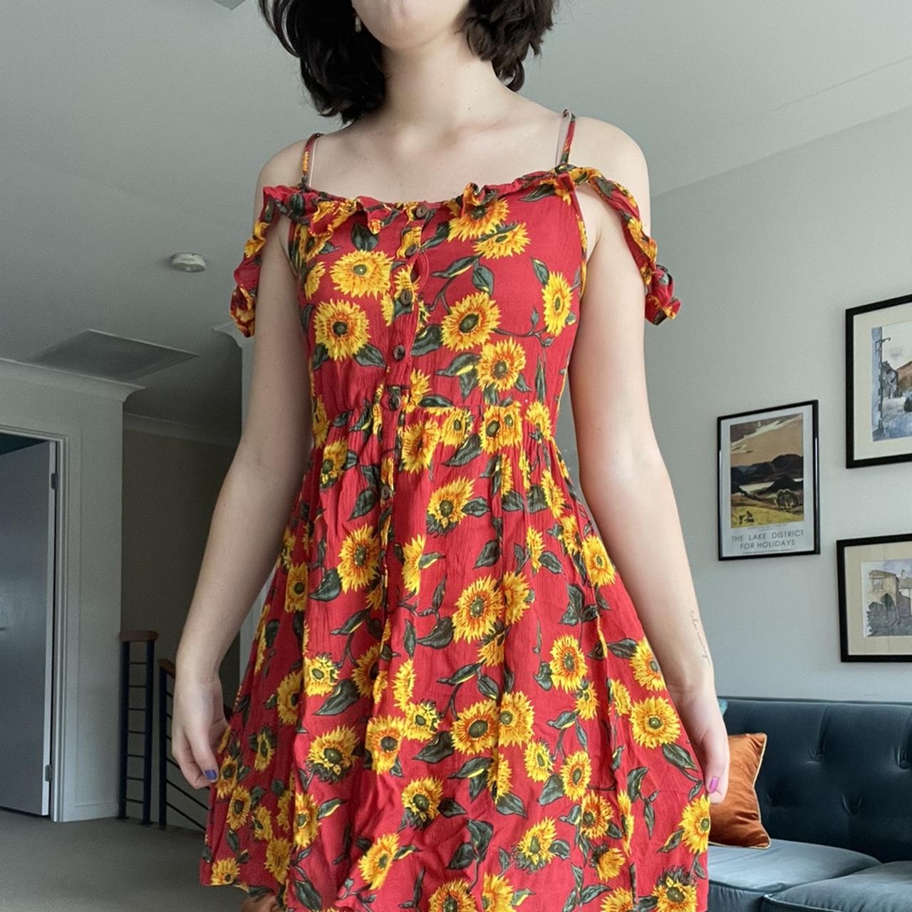Tree of Life sunflower summer dress Made in... - Depop