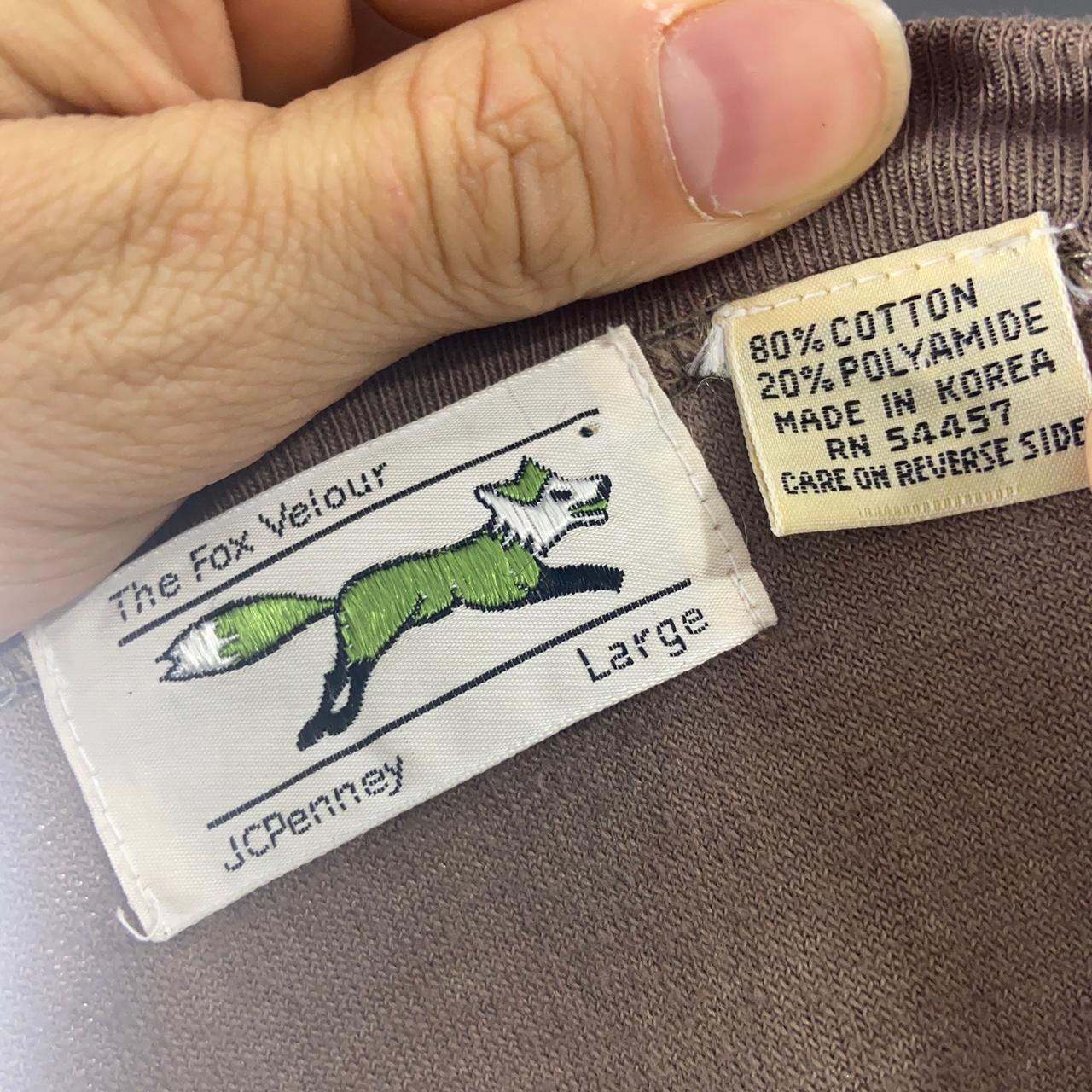 ️Vintage 80s JCPenney The Fox Velour light v-neck... - Depop