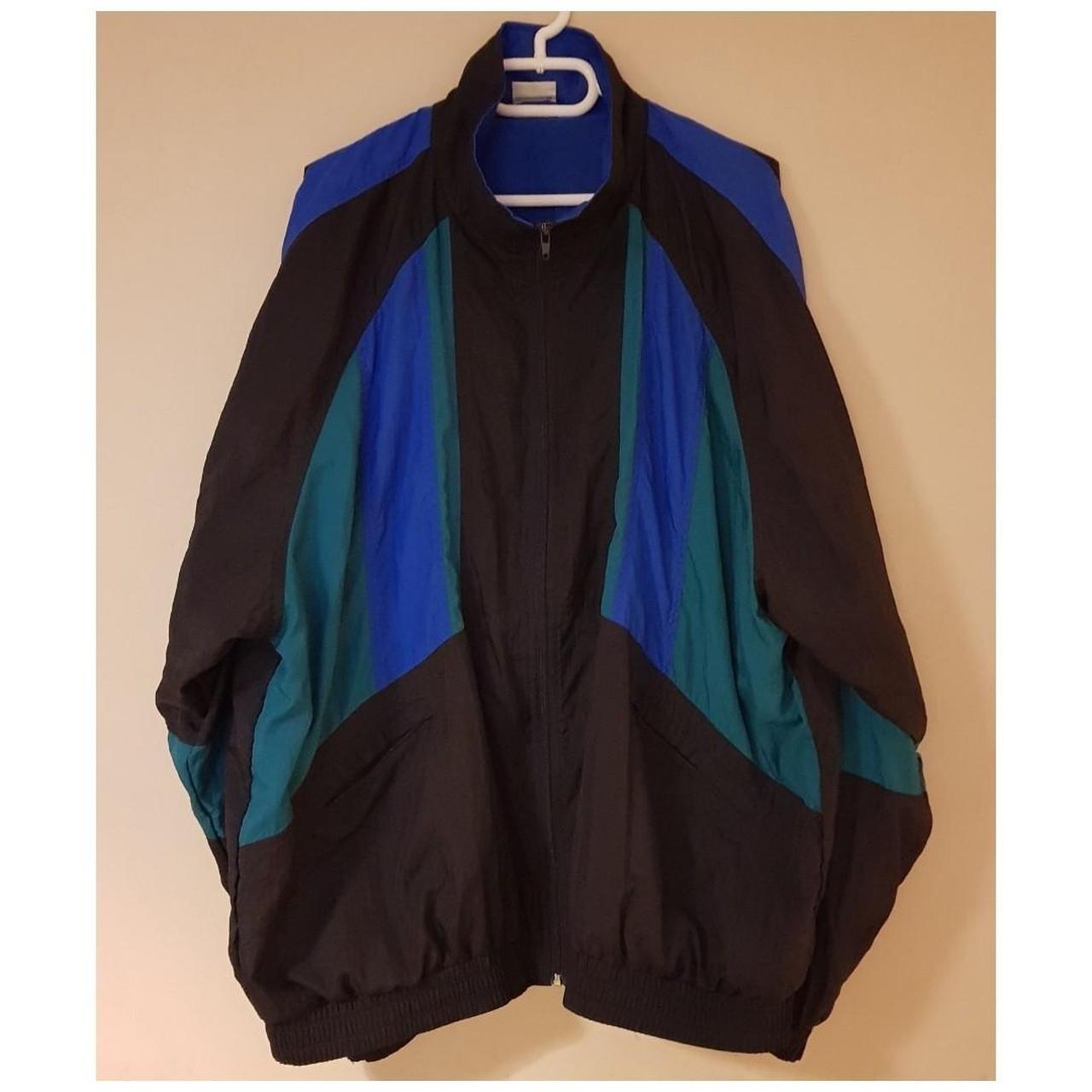 Adidas Men's Black and Blue Jacket | Depop