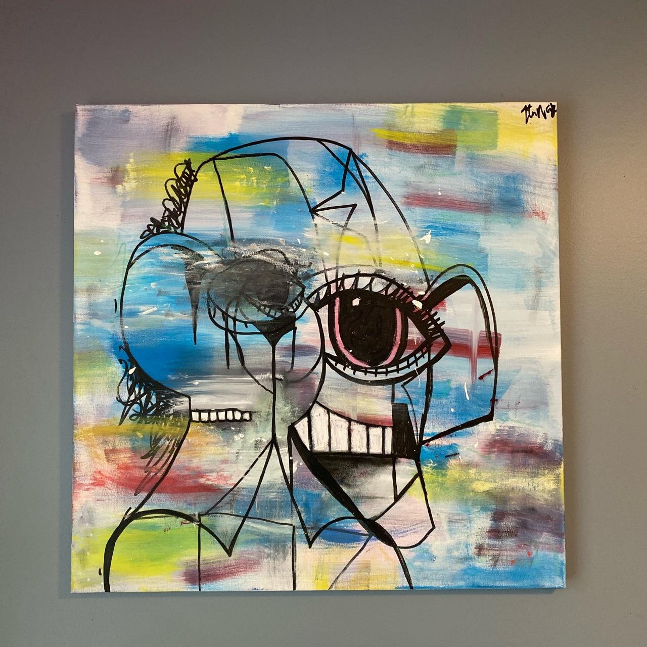 Original cubist acrylic on canvas painting by me.... - Depop