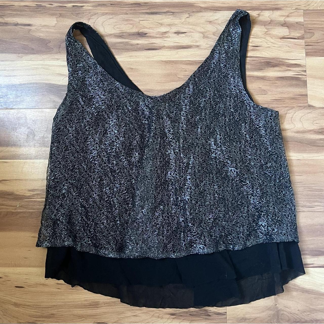 Express Metallic Tank Top Very flattering, flowy... - Depop