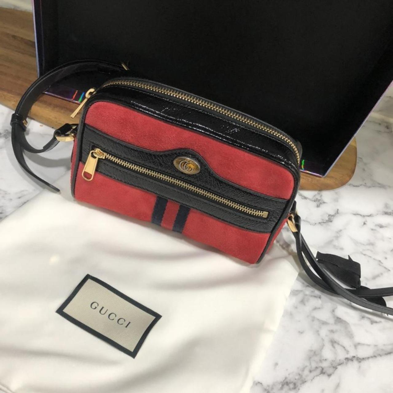 bnwt GUCCI red suede Mini Ophidia shoulder crossbody... - Depop
