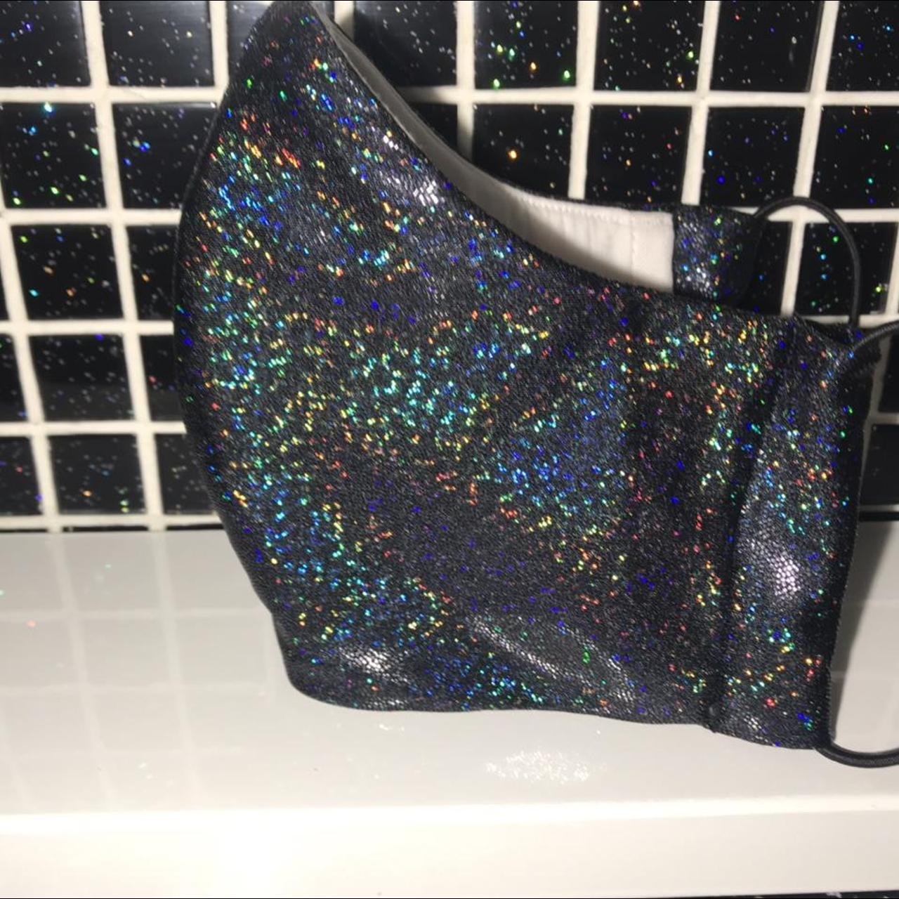 Black Holographic Face Mask Hologram face mask . -2... - Depop