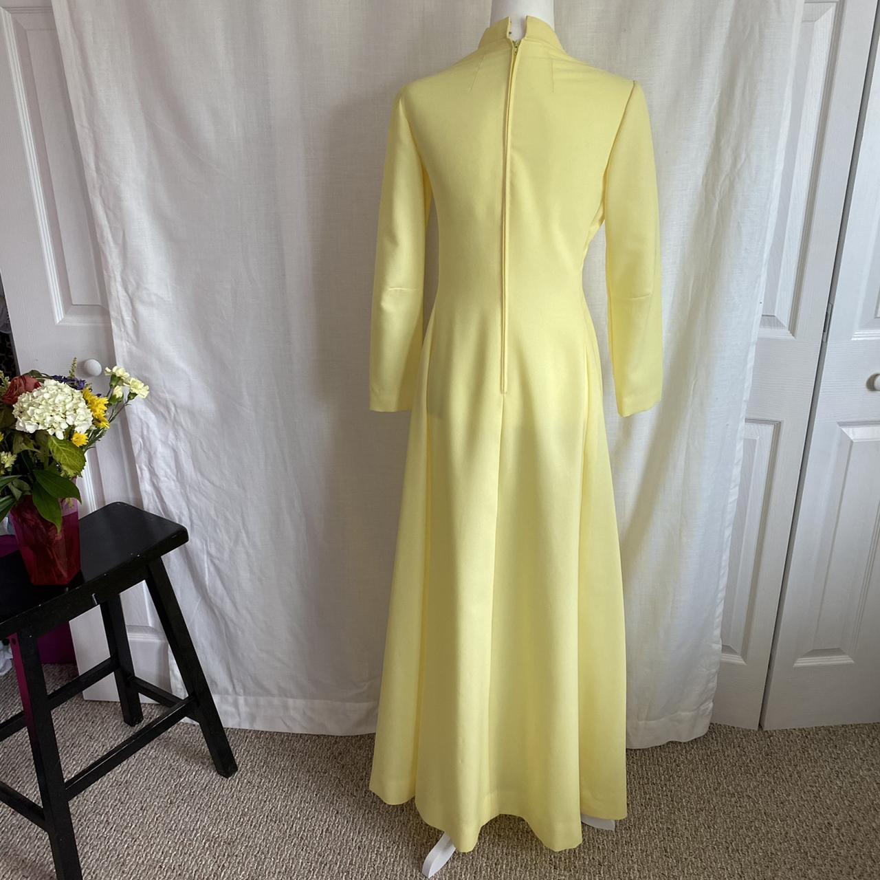 Vintage homemade 70s yellow long sleeved v neck... - Depop