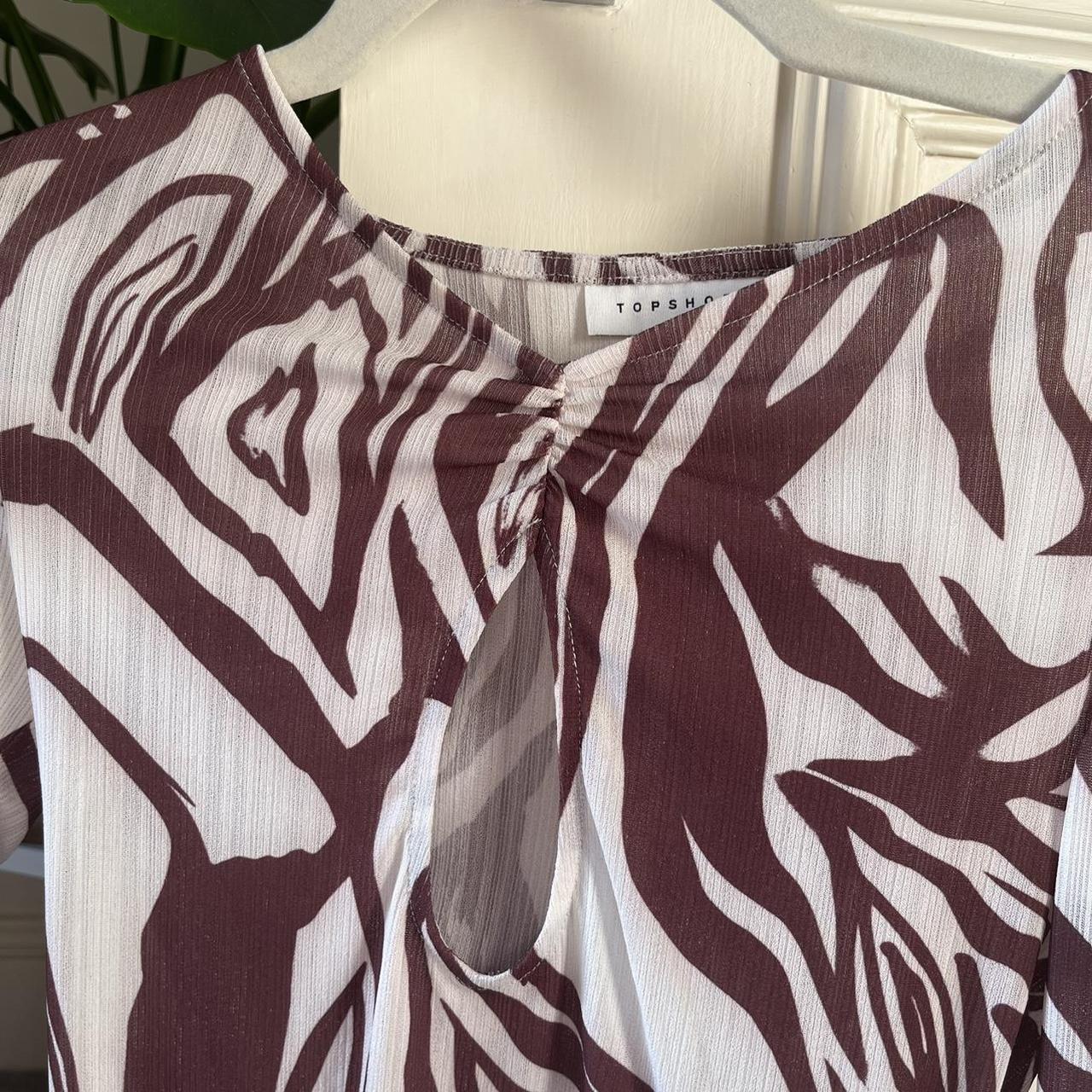 Topshop swirl front keyhole front top in chocolate... - Depop