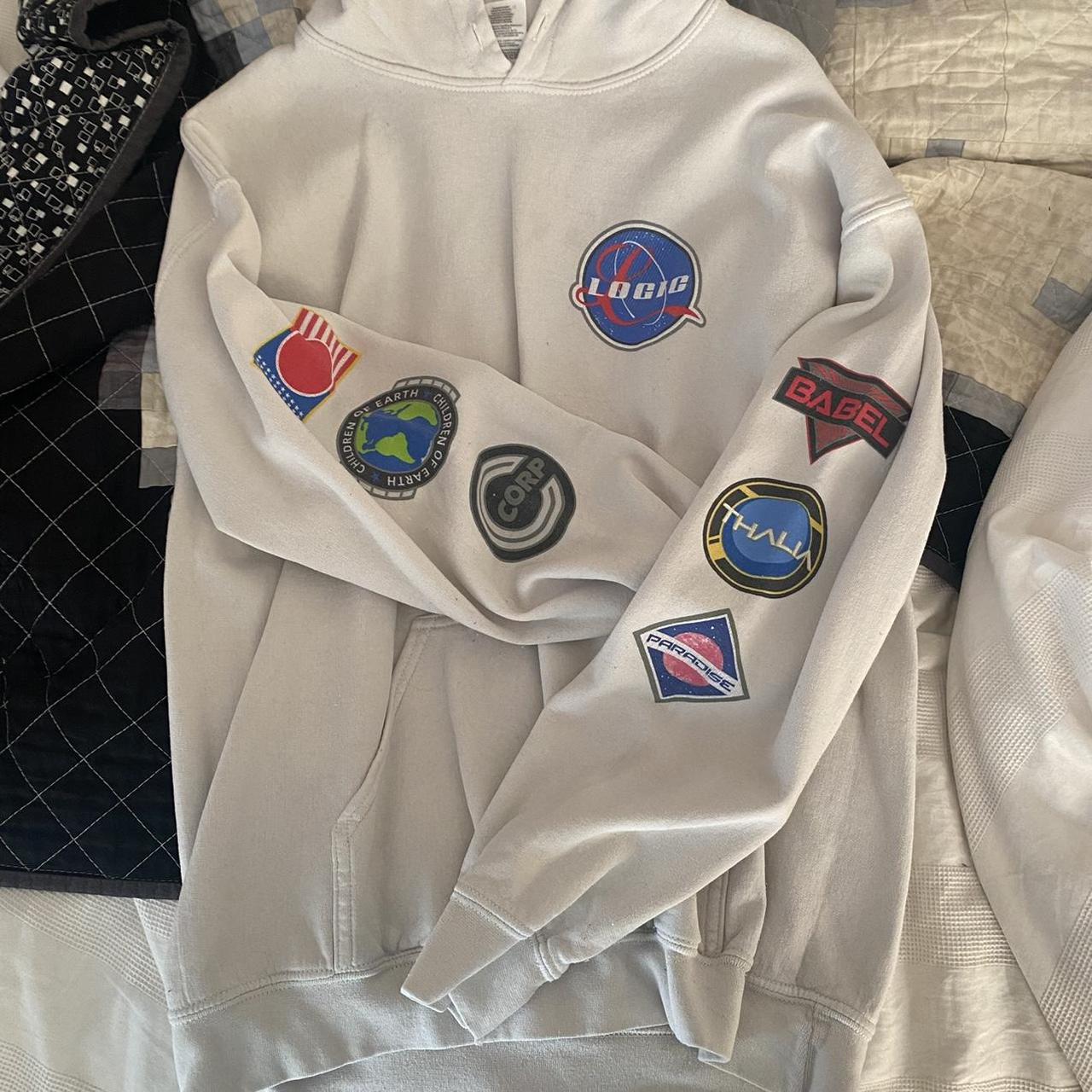 logic official merch hoodie worn a lot of times so... - Depop