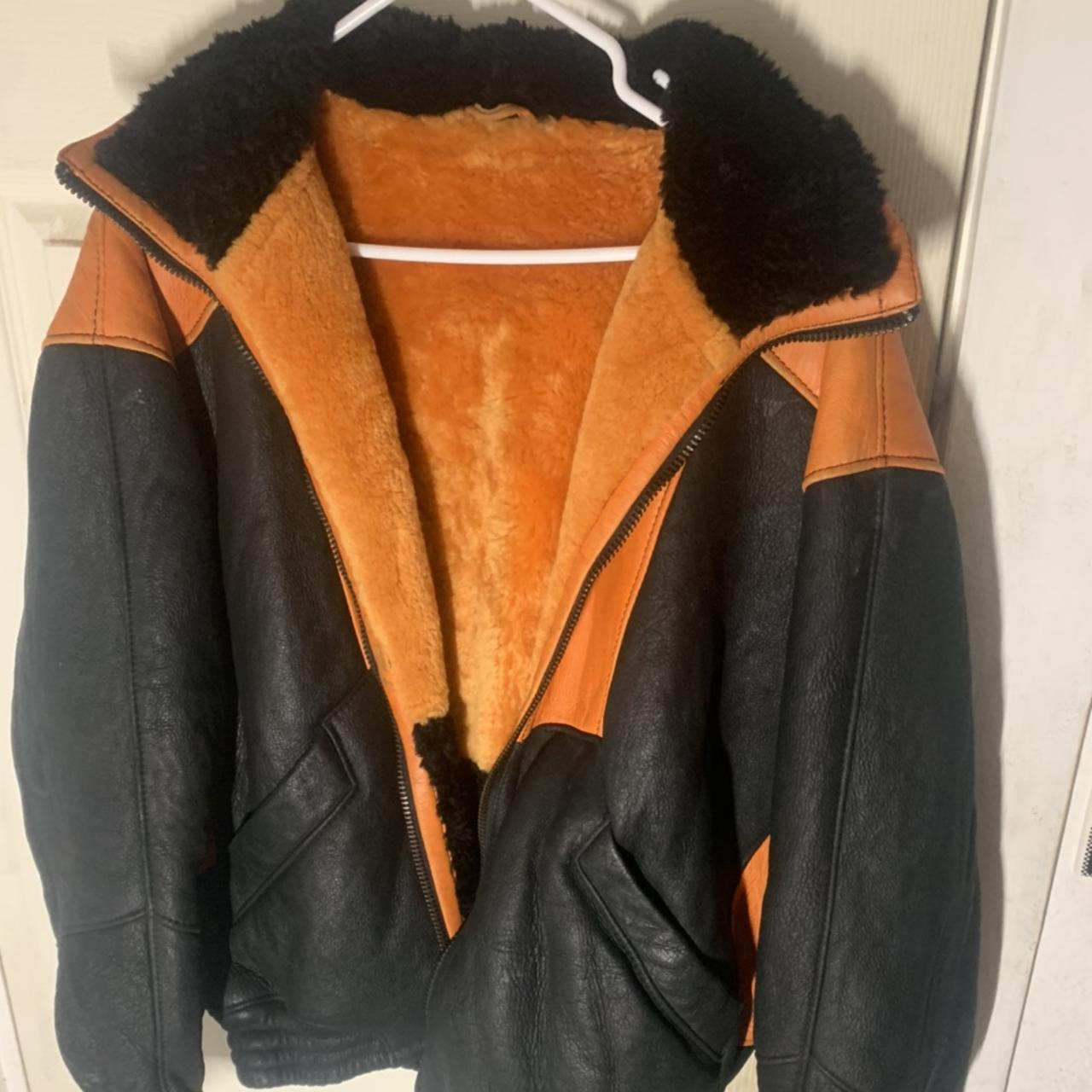 Cool, Vintage, Orange, and black, leather... - Depop