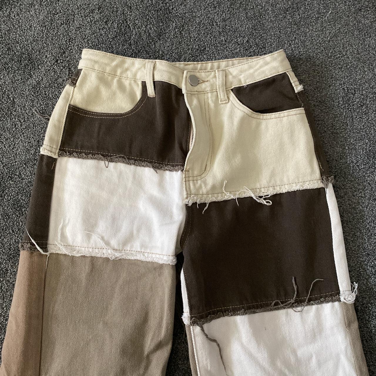 SHEIN patchwork pants Womens... - Depop