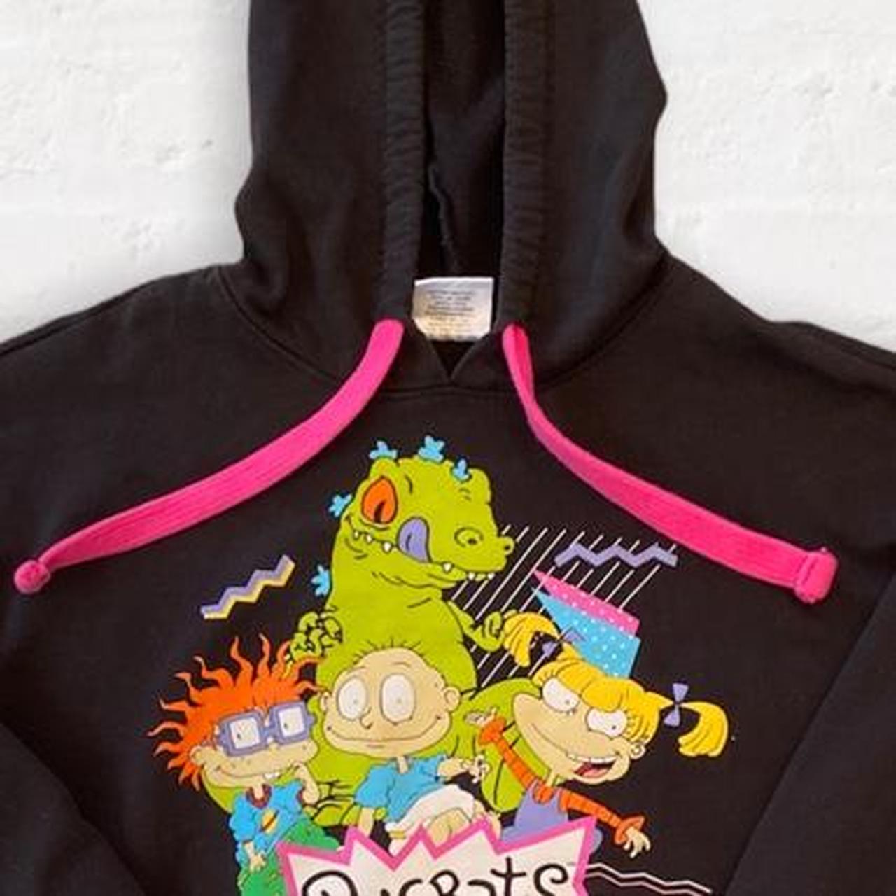 Rugrats hoodie in black with reptar and Anjelica.... - Depop