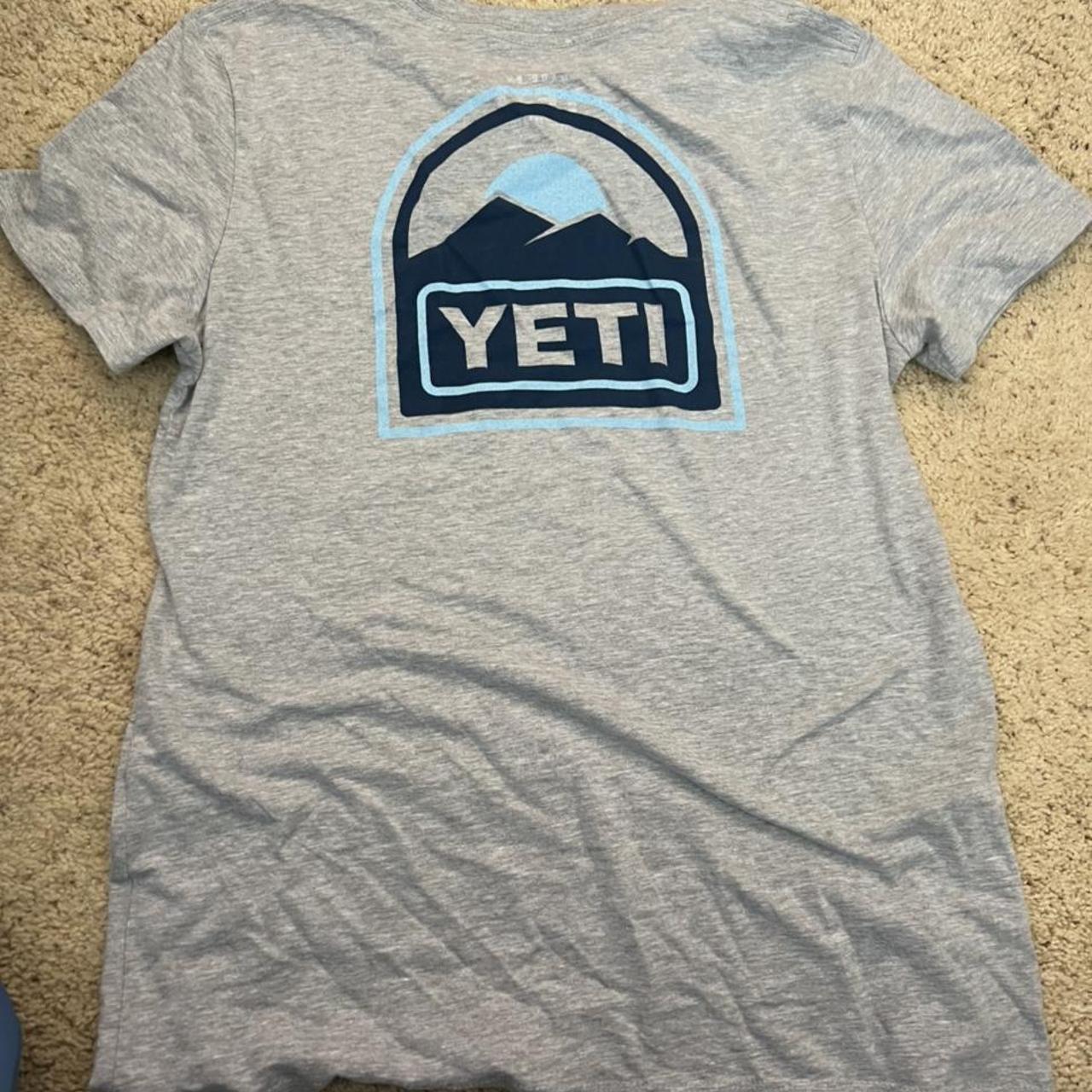 gray yeti tshirt bought at yeti store in denver, co.... - Depop